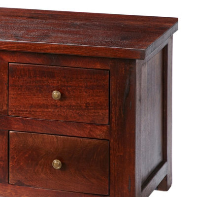 Oxford Mahogany Mango Wood TV Unit with 4 Drawers and 2 Shelves
