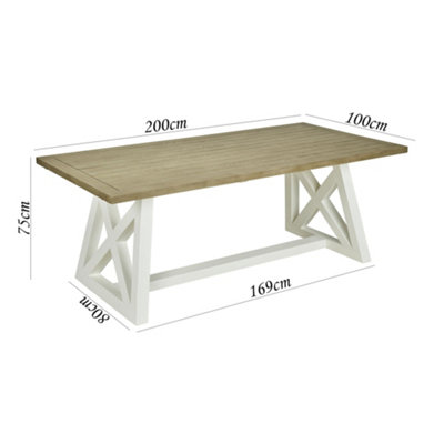 Oxford White Extending Dining Table 2m