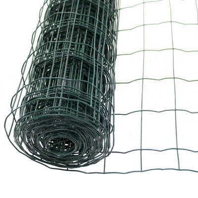 Oypla 1.2m x 10m Green PVC Coated Galvanised Steel Wire Mesh Fencing ...