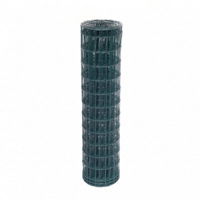 Oypla 1.2m x 25m Green PVC Coated Galvanised Steel Wire Mesh Fencing ...