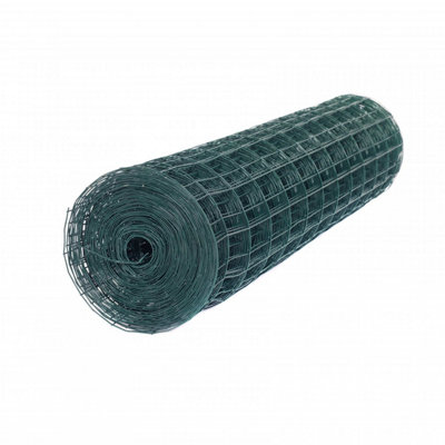 Oypla 1.2m x 25m Green PVC Coated Galvanised Steel Wire Mesh Fencing ...