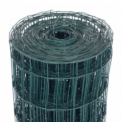 Oypla 1.2m x 25m Green PVC Coated Galvanised Steel Wire Mesh Fencing ...