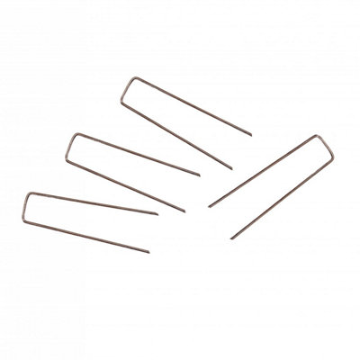 Oypla 100x Galvanised Steel Weed Membrane Pins Ground Stakes Garden ...