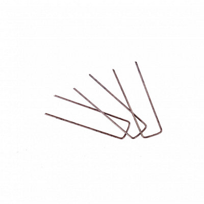 Oypla 100x Galvanised Steel Weed Membrane Pins Ground Stakes Garden ...