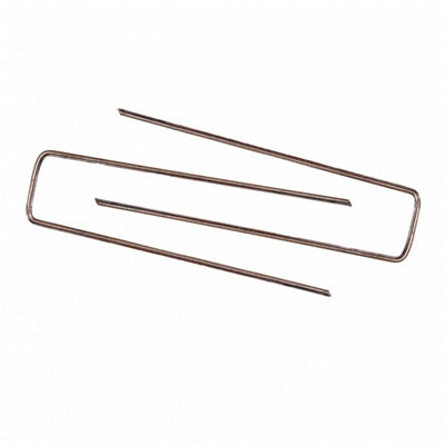 Oypla 100x Galvanised Steel Weed Membrane Pins Ground Stakes Garden ...