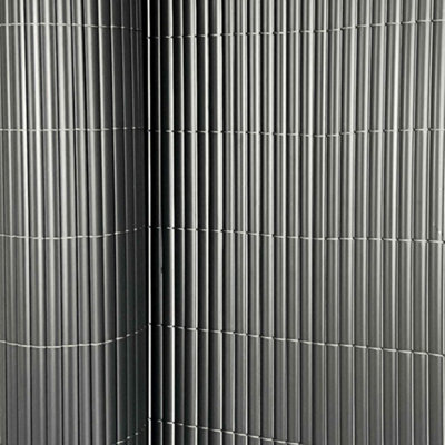 Oypla 1m x 5m Grey PVC Outdoor Garden Fencing Privacy Screen Roll