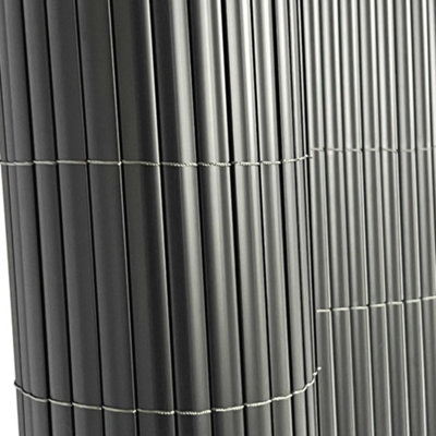 OYPLA 1M X 5M GREY PVC OUTDOOR GARDEN FENCING PRIVACY SCREEN ROLL