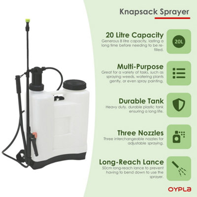 Oypla 20L 20 Litre Backpack Knapsack Pressure Crop Garden Weed Sprayer