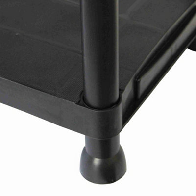 Oypla 3 Tier Black Plastic Heavy Duty Shelving Racking Storage Unit