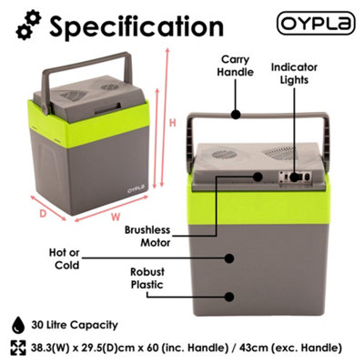 Oypla 30L 240V AC & 12V DC Coolbox Hot Cold Portable Electric Summer ...