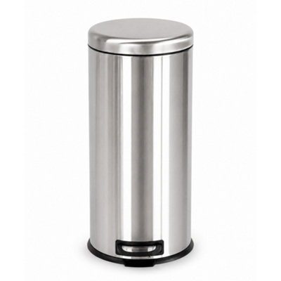 Oypla 30L Stainless Steel Pedal Kitchen Waste Bin with Soft Close Lid