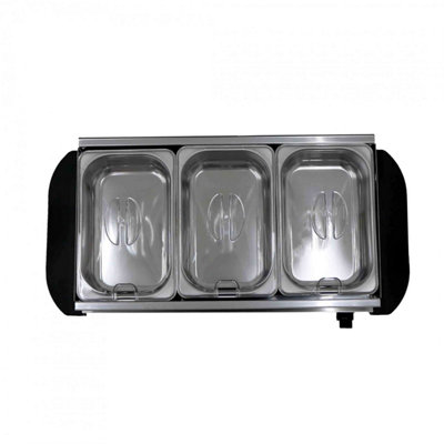 Oypla 3x 2.5L Large Electric 3 Section Buffet Food Warmer Hot Plate ...