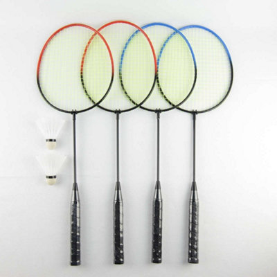 Oypla 4 Player Garden Badminton Set w/ Racket, Net, Shuttlecocks ...