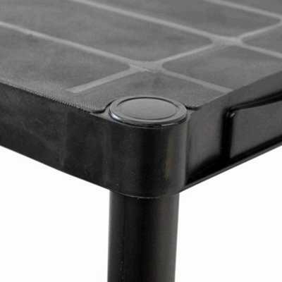 Oypla 4 Tier Black Plastic Heavy Duty Shelving Racking Storage Unit