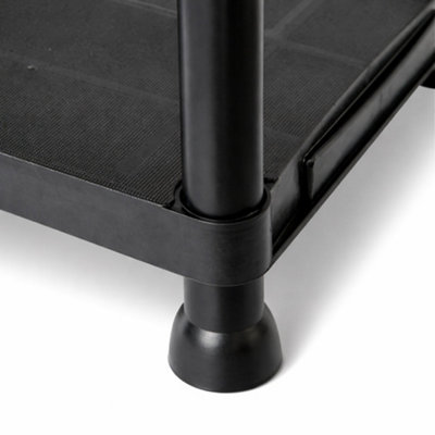 Oypla 4 Tier Black Plastic Heavy Duty Shelving Racking Storage Unit