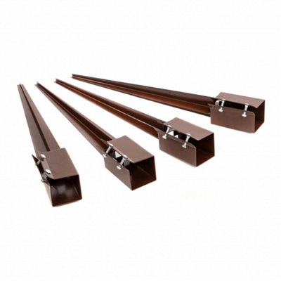Oypla 4x Heavy Duty Drive Down Fence Post Anchor Spike Grip Holder ...