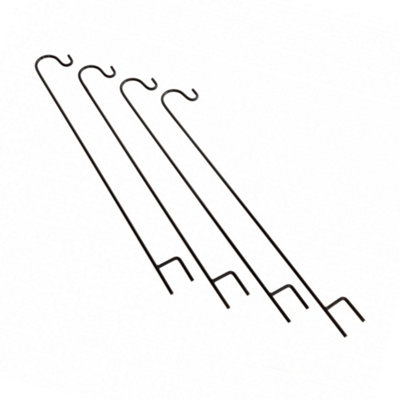 Oypla 4x Shepherds Crook Hooks Garden Stakes Hangers - 100cm