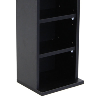 Oypla 6 Tier Black Wooden CD Game Book Shelf Storage Tower Rack - Fits ...