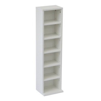 Oypla 6 Tier White Wooden CD Game Book Shelf Storage Tower Rack - Fits ...