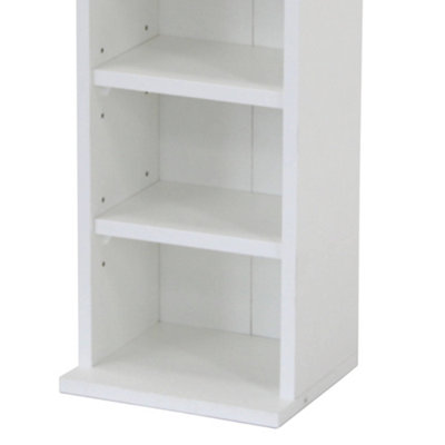 Oypla 6 Tier White Wooden CD Game Book Shelf Storage Tower Rack - Fits ...