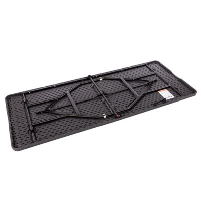 Oypla 6ft Folding Rattan Trestle Table Heavy Duty Catering Garden Party ...