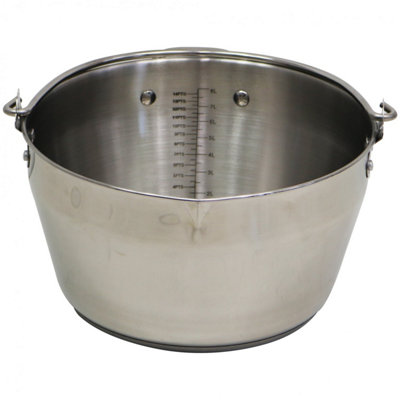 Oypla 9L Stainless Steel Maslin Jam Preserving Pan with Handle | DIY at B&Q