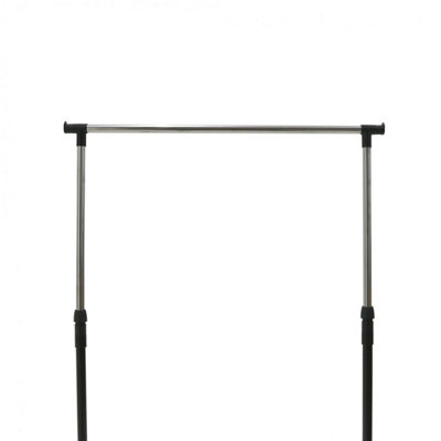 Oypla Adjustable Single Mobile Clothes Garment Hanging Rail With Wheels