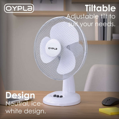 Oypla Electrical 12" 3 Speed Oscillating Electric Desk Home Office Fan