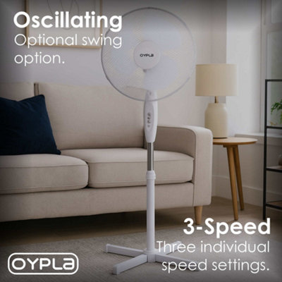Oypla Electrical 16" Oscillating Pedestal Electric Cooling Fan