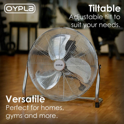 Oypla Electrical 18" Chrome 3 Speed Free Standing Gym Fan