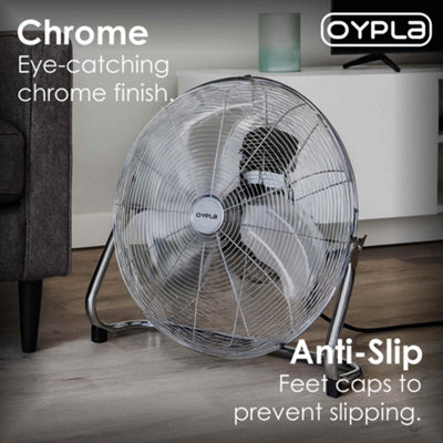 Oypla Electrical 18" Chrome 3 Speed Free Standing Gym Fan