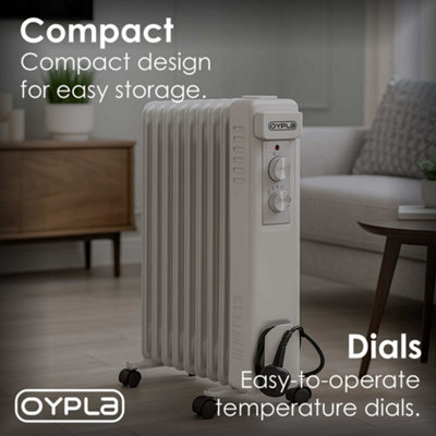 Oypla Electrical 2000W 9 Fin Portable Oil Filled Radiator Electric Heater