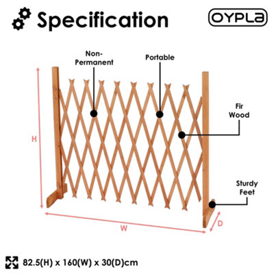 Oypla Expanding Freestanding Wooden Trellis Fence Garden Screen