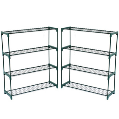 Oypla Flower Staging Display Greenhouse Racking Shelving Double Pack