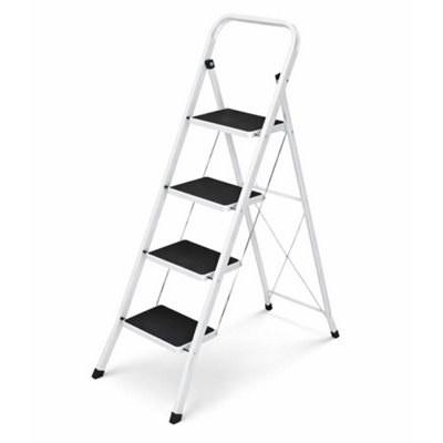 Oypla Foldable 4 Step Ladder Stepladder Non Slip Tread Safety Steel Step