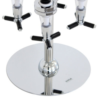 Oypla Four Bottle Rotating Spirit Drink Dispenser Stand Bar Shot Measurer