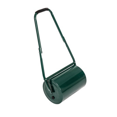 Oypla Galvanised Garden Steel Lawn Roller 30 Litre Drum Scraper Bar Collapsible Handle Create a
