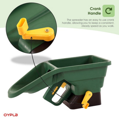 Oypla Green Handheld Garden Lawn Grass Feed Seed Fertiliser Spreader Shaker