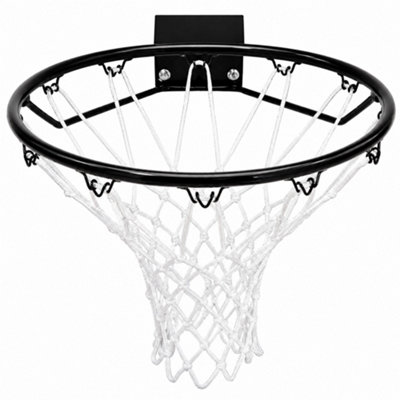 Oypla Heavy Duty Wall Mounted Full Size Black Basketball Hoop Rim and Net
