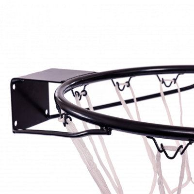 Oypla Heavy Duty Wall Mounted Full Size Black Basketball Hoop Rim and Net