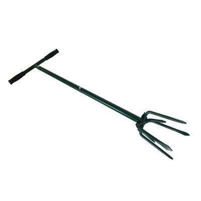 Oypla Multi Prong Long Handle Hand Tiller Cultivator Garden Weeder at B&Q