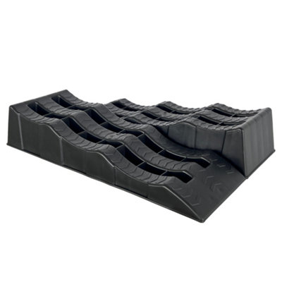 Oypla Pack of 2 Heavy Duty 3 Step Non-Skid Caravan Levelling Ramps Blocks