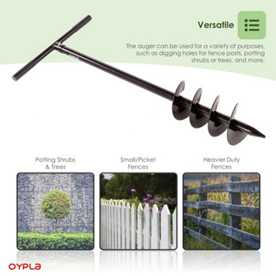 Oypla Post Hole Fence Manual Hand Drill Digger Earth Auger 150mm 6 ...