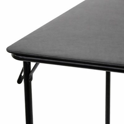 Oypla Square Folding Standard Bridge Card Game Black Table