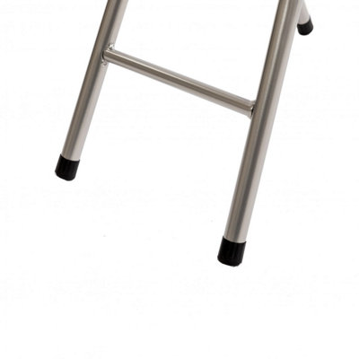 Oypla White Padded Folding High Chair Breakfast Kitchen Bar Stool Seat