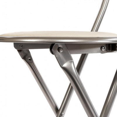 Oypla White Padded Folding High Chair Breakfast Kitchen Bar Stool Seat