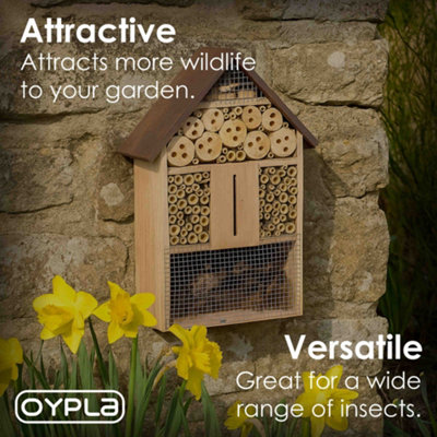 Oypla Wooden Stick Bee Wildlife Insect Hotel House Garden Nest Shelter ...