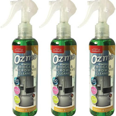 Ozmo Antibacterial Fridge and Microwave Cleaning Spray 250ml (Pack of 3) | DIY at B&Q