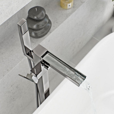Ozone Freestanding Waterfall Bath Shower and Basin Mixer Tap