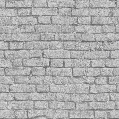 P&S International Grey Brick Wallpaper Stone Realistic Wall 3D Effect ...